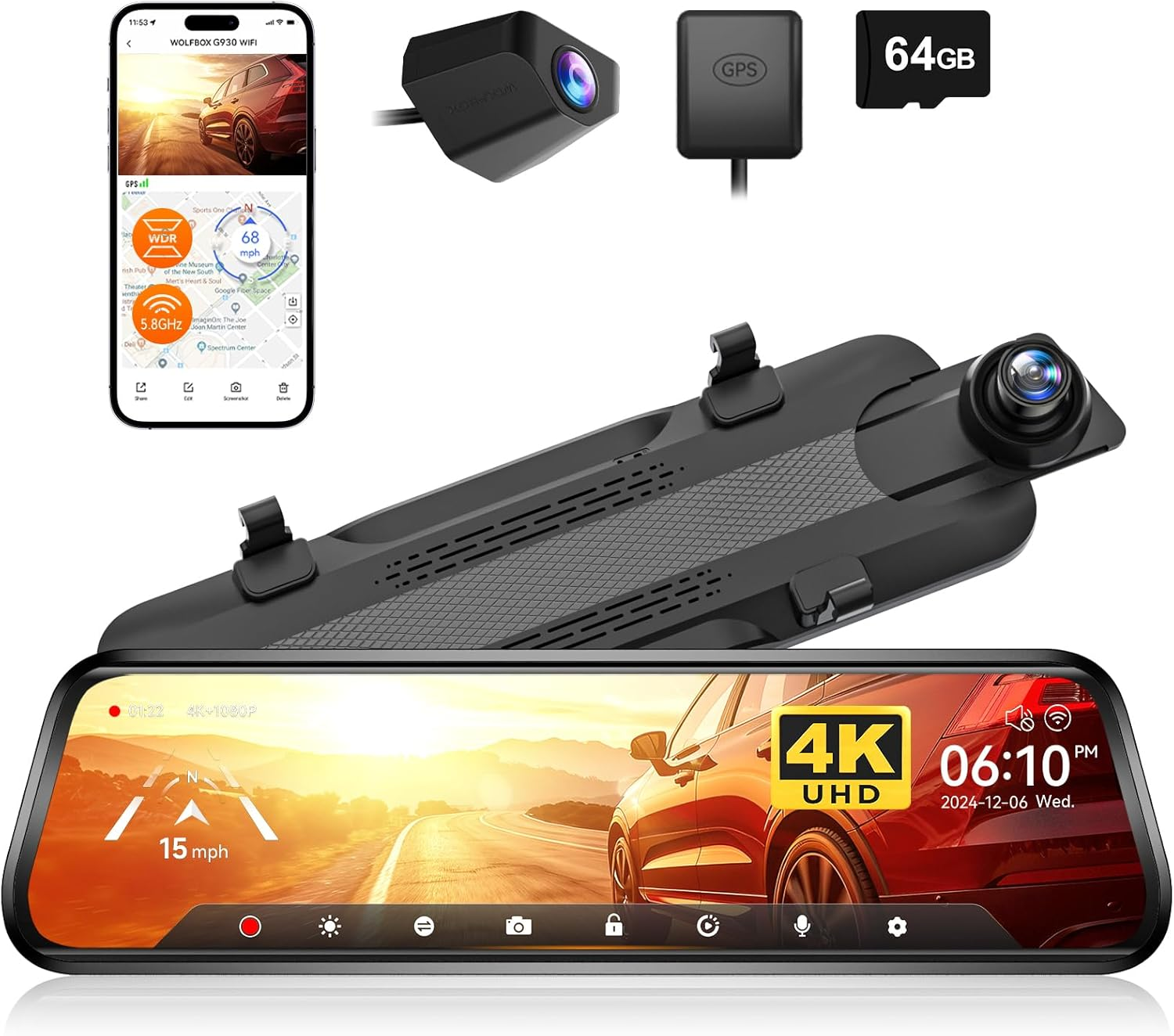 WOLFBOX G930 4K Rear View Mirror Dash Cam Review: The Ultimate Smart ...